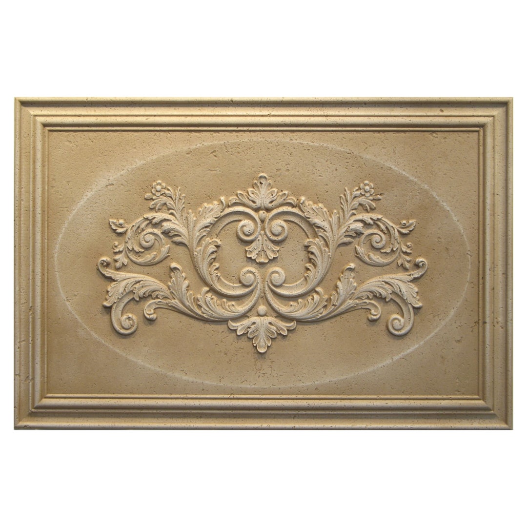 Relief Carved Travertine Decorative Backsplash Tile Insert 16" X 24" - Etsy