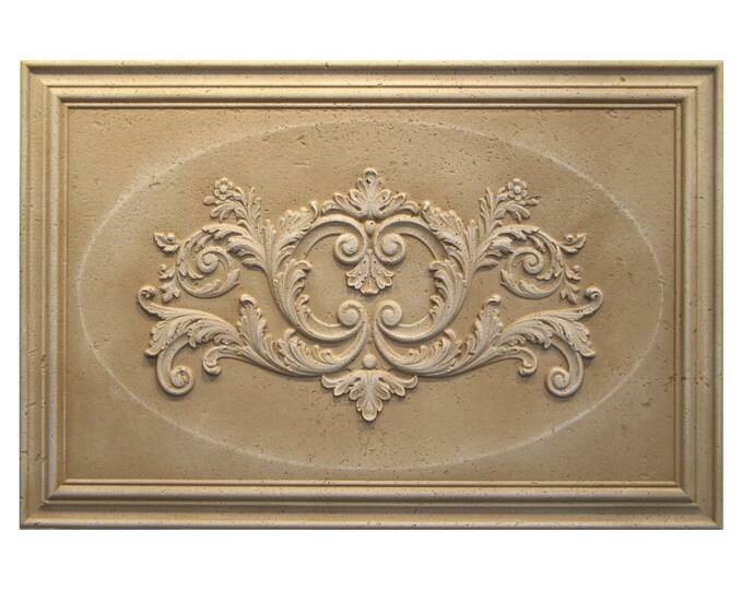 Relief Carved Travertine Decorative Backsplash Tile Insert 16" X 24" - Etsy