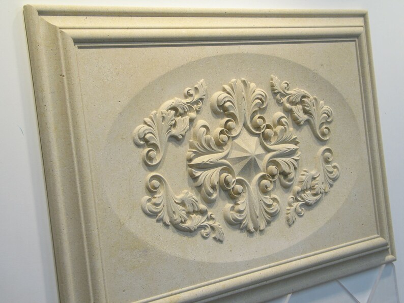 Classic Relief 16x24 Carved Stone Custom Decorative Backsplash Tile ...