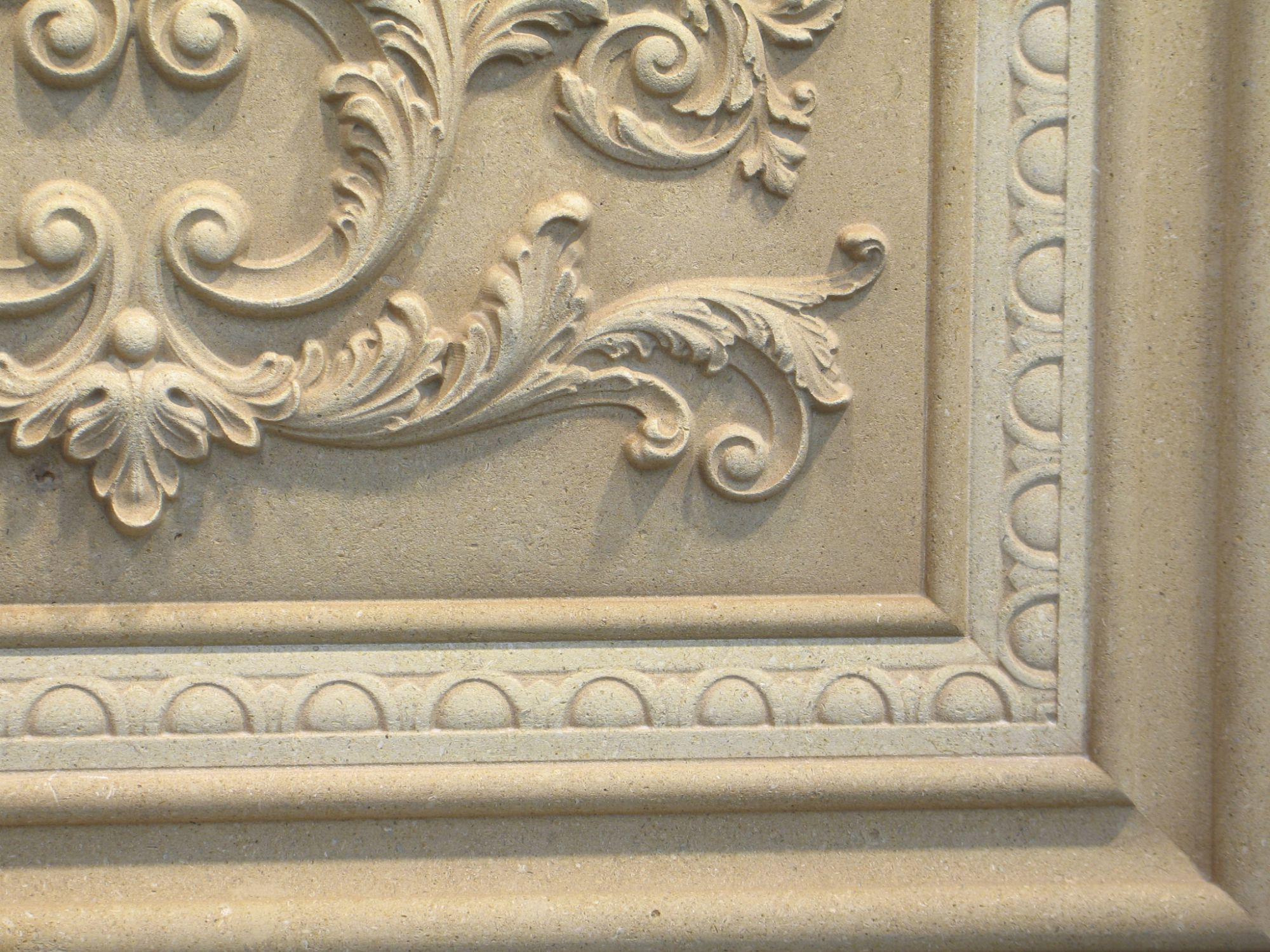 Ornate Relief Carved Limestone Back Splash 16" X 23" Decorative Tile ...