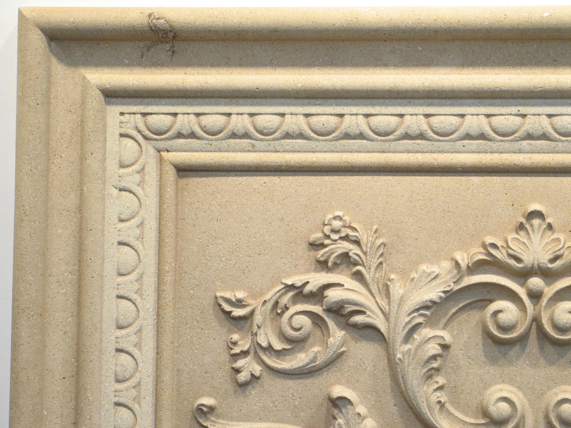 Ornate Relief Carved Limestone Back Splash 16" X 23" Decorative Tile ...