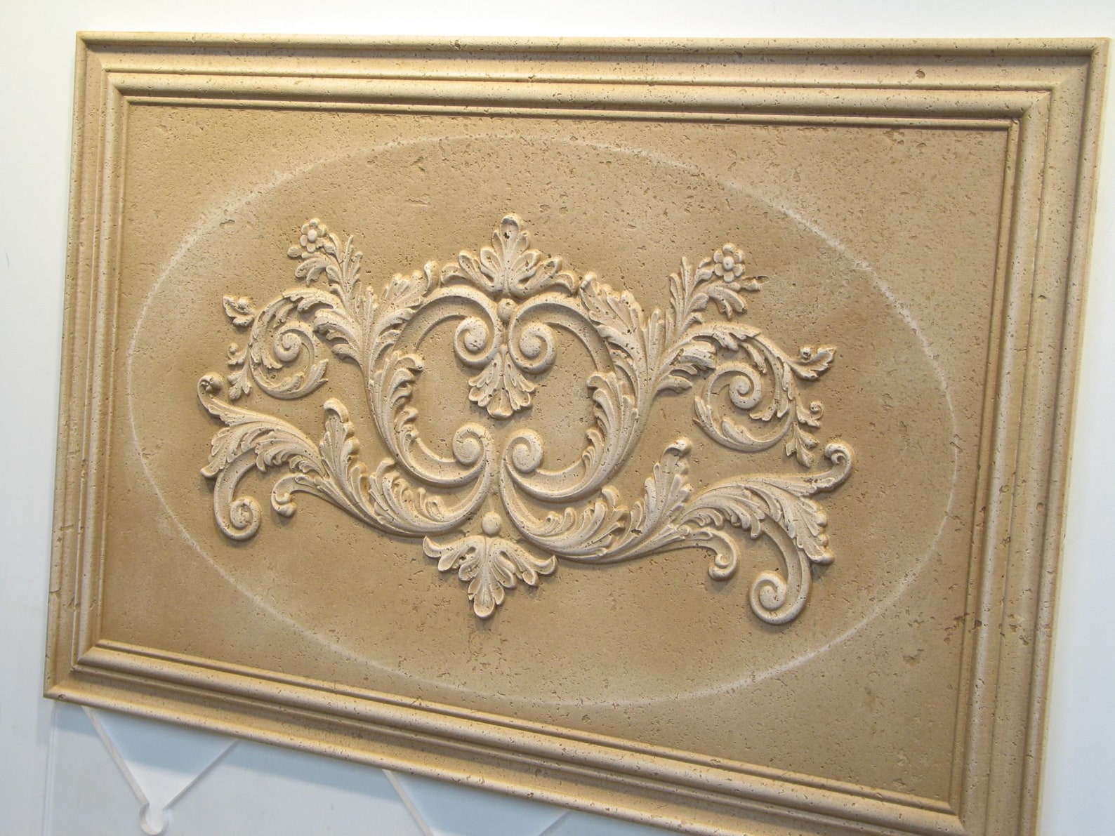 Relief Carved Travertine Decorative Backsplash Tile Insert 16" X 24" - Etsy