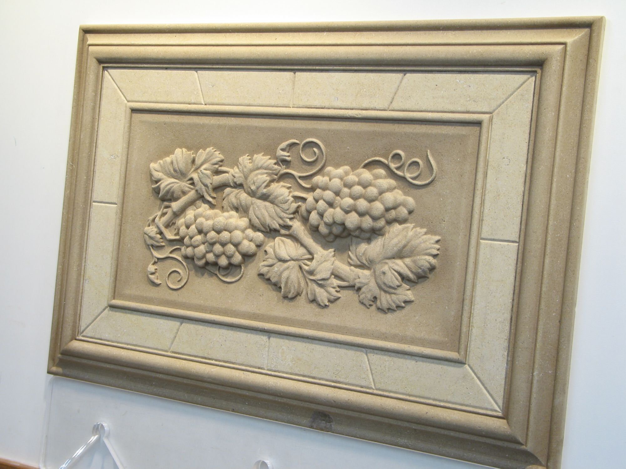 Relief Carved Grape Limestone Backsplash 16" X 24" Tile Insert - Etsy