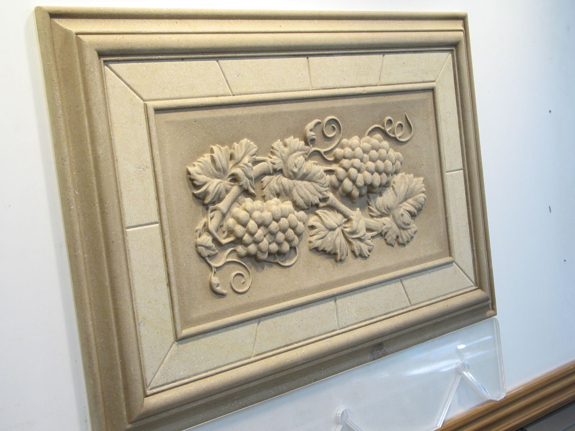 Relief Carved Grape Limestone Backsplash 16" X 24" Tile Insert - Etsy