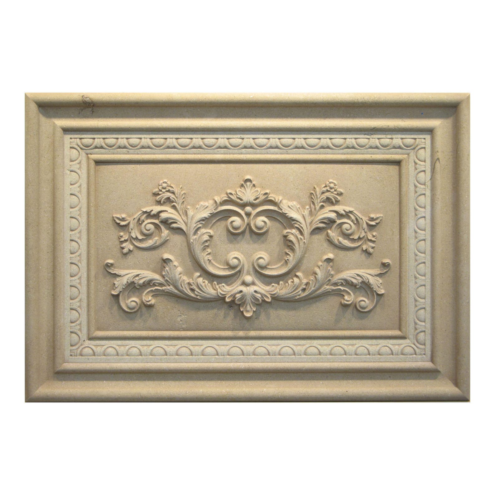 Ornate Relief Carved Limestone Back Splash 16" X 23" Decorative Tile ...