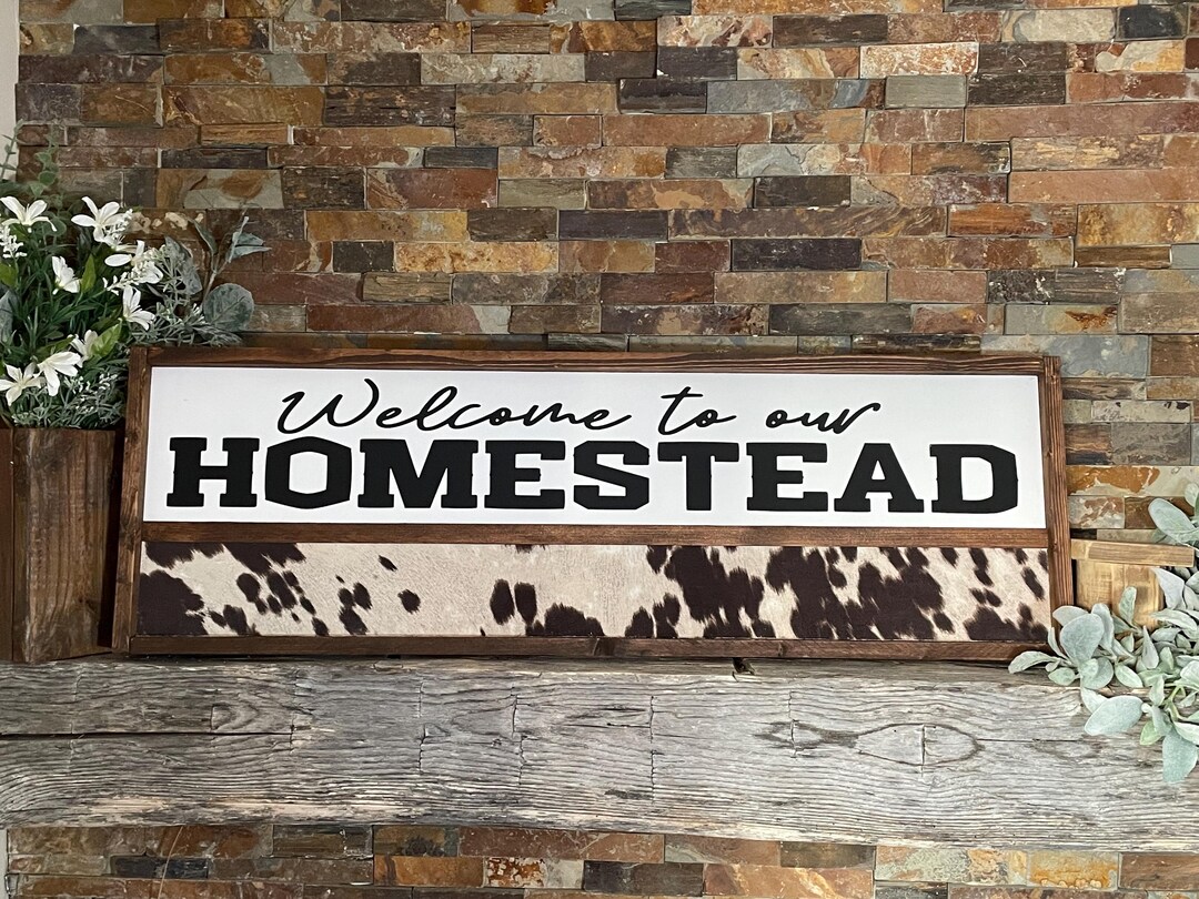 Cow Print Sign / Western Cowboy / Cowhide Sign / Welcome to Our ...