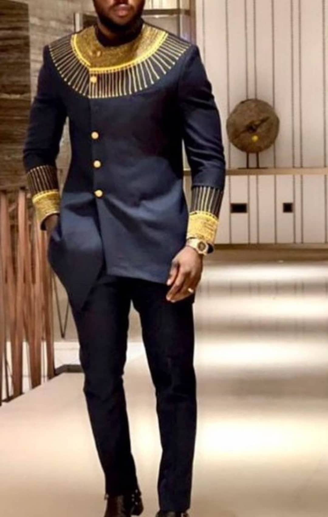 African Nigerian Men Embroidery Fashion Clothing Outfits for Wedding ...