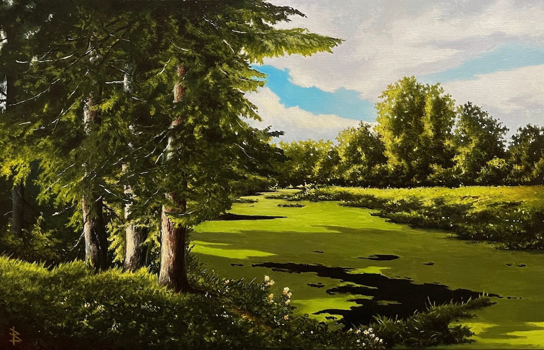 Spruce Tree Landscape Oil Painting on Canvas, Contemporary Art - Etsy