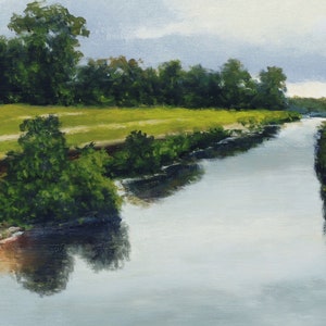 Two Banks, Classic Realism, Landscape, Scenery, Sun, River, Oil ...