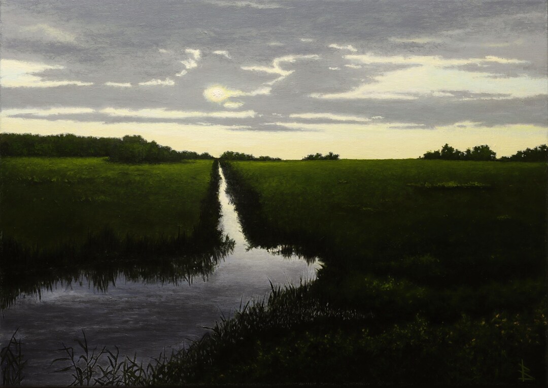 In the Meadows, Classic Realism, Landscape, Scenery, Sun, Clouds, Oil ...