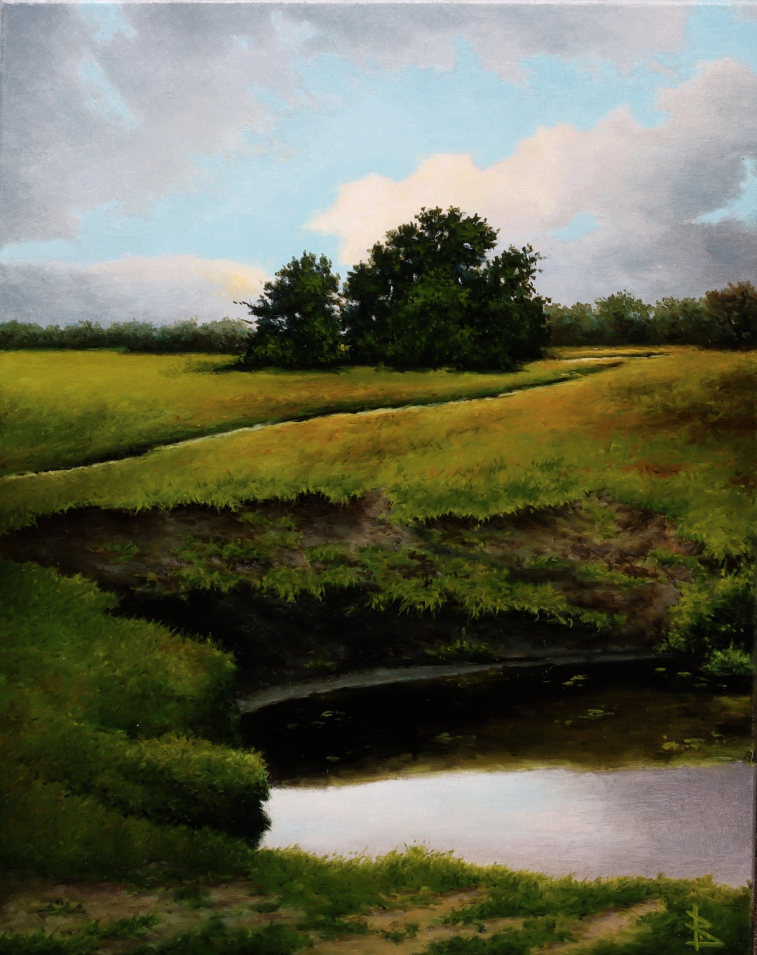 The Ravine, Oil Painting on Canvas, Classic Landscape, Landscape ...