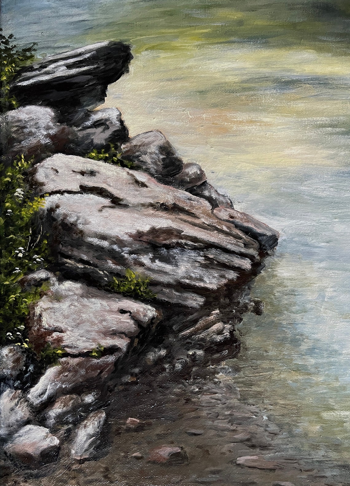 Forest Water Flow, Oil Painting on Canvas, Oil Painting Landscape ...