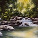 Forest Water Flow, Oil Painting on Canvas, Oil Painting Landscape ...