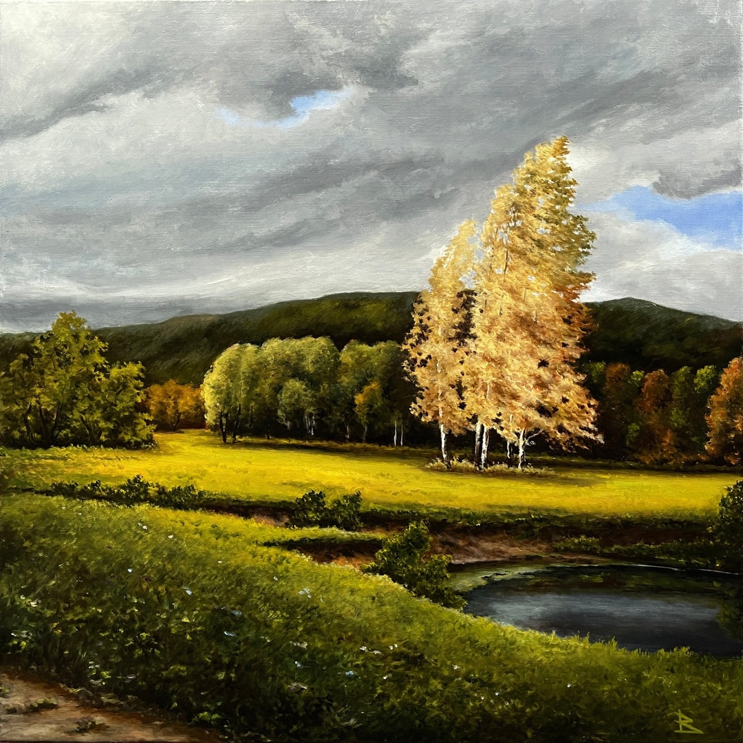 Windy Day, Oil Painting on Canvas, Original Paintings, Classic ...