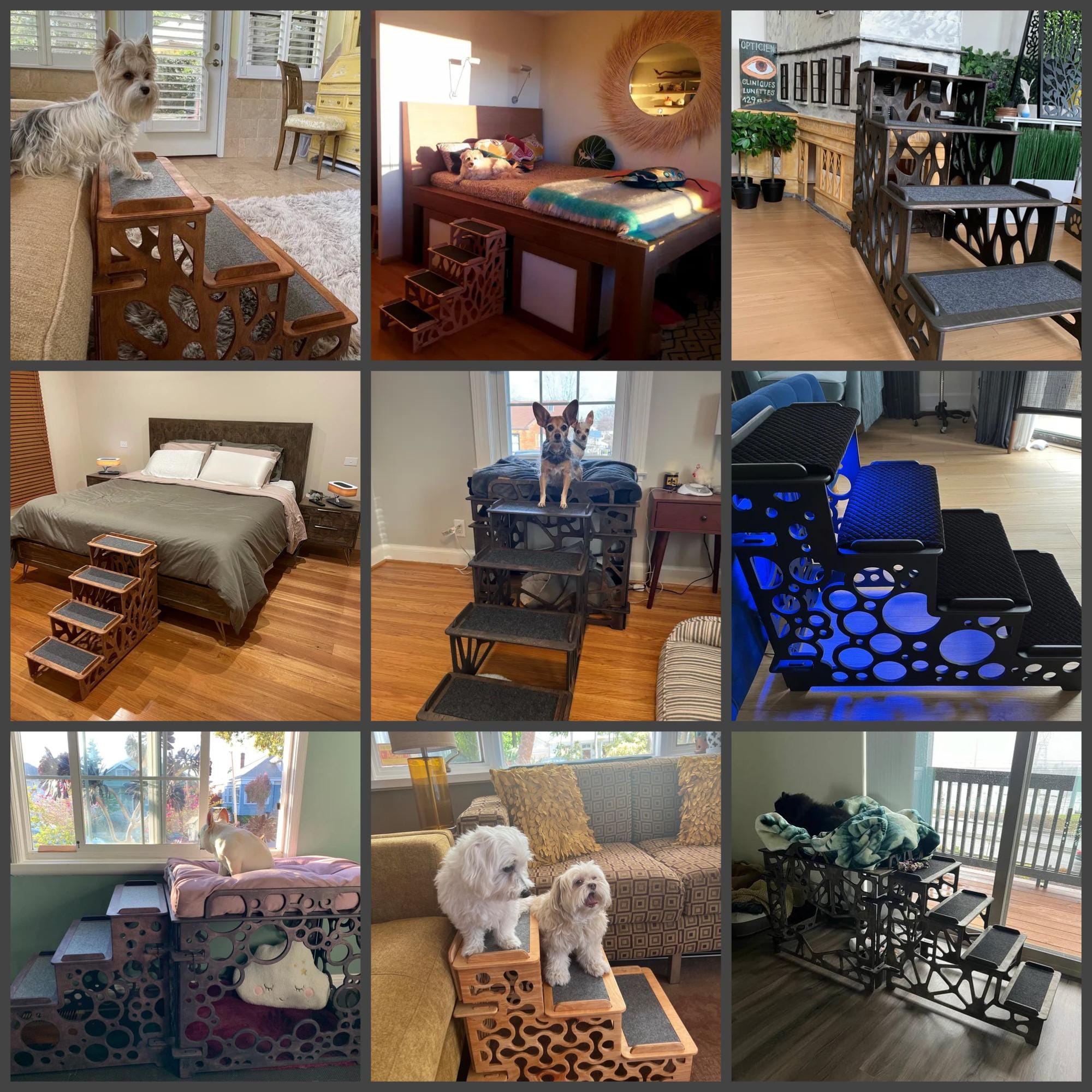 Collapsible Wooden Pet Steps: Portable Dog Stairs for Small/medium Pets ...