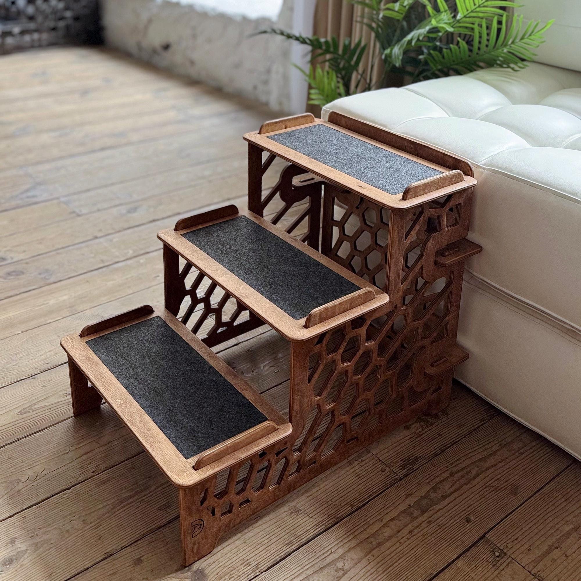 Collapsible Wooden Pet Steps: Portable Dog Stairs for Small/medium Pets ...