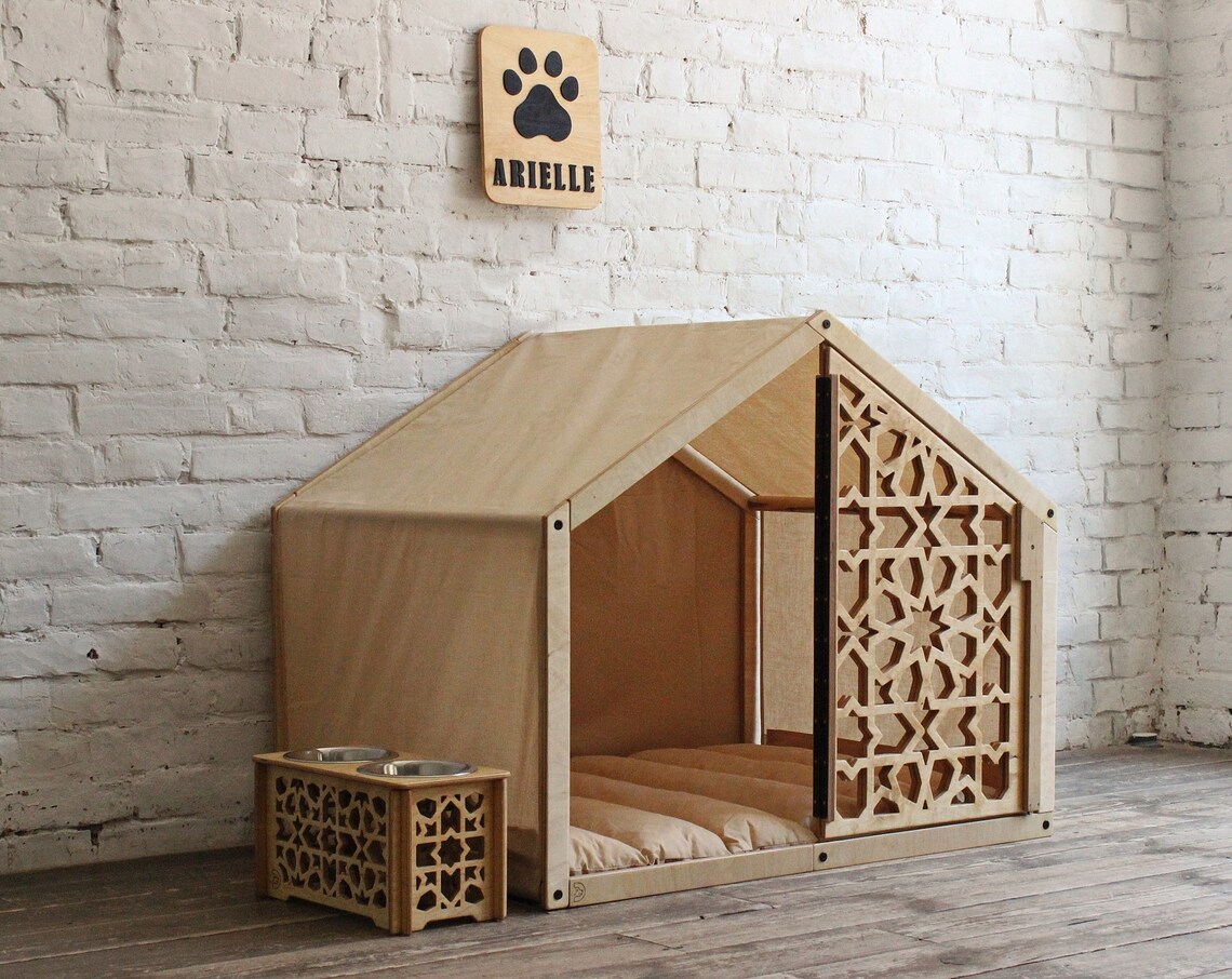 Dog Furniture Set Includes Dog House Personalized Dog Name - Etsy