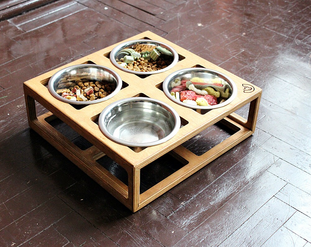 Small Dog Bowls 450 Ml Skeleton Four Bowl Stand 3.9/5.9 | Etsy