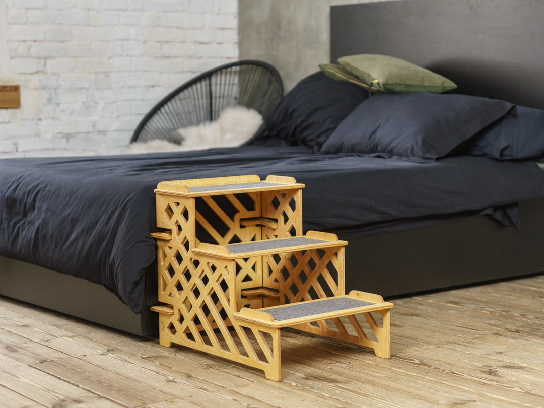 Dog Steps for Bed 17.7 Inch,carpeted Dog Stairs,steps for Tall Bed ...