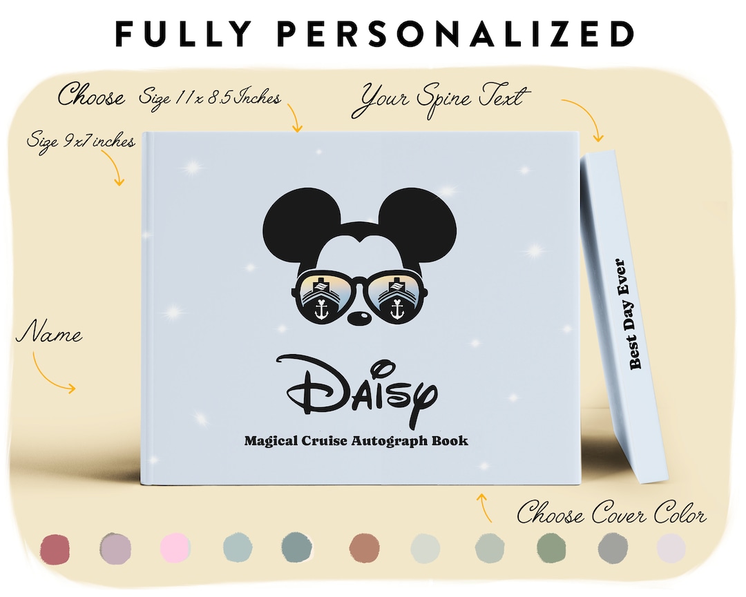 Disney Vacation Kids Autograph Book Personalized Disney World Trip - Etsy