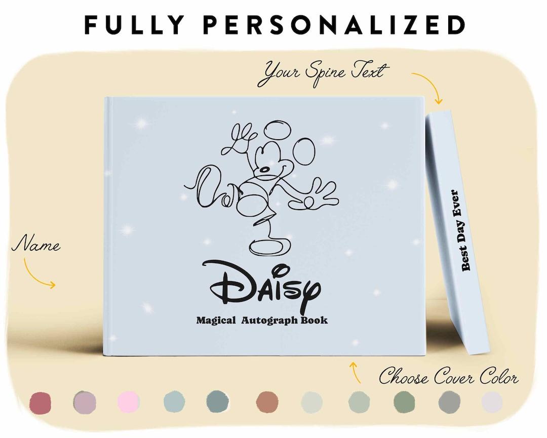 Disney Vacation Kids Autograph Book Personalized Disney World Trip - Etsy