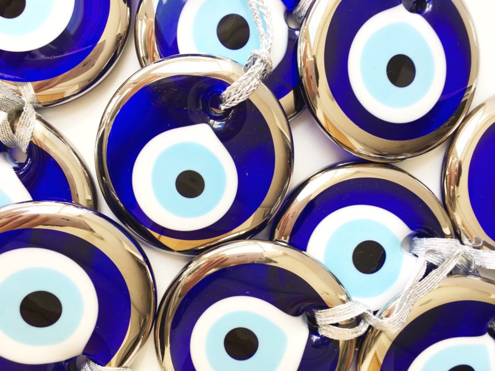 Evil Eye Wall Hanging, Blue Evil Eye Bead, Silver Evil Eye Bead, Evil ...
