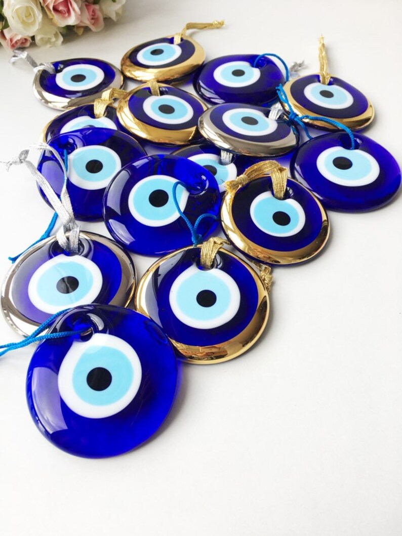 Evil Eye Beads Evil Eye Charm Blue Glass Evil Eye Beads | Etsy
