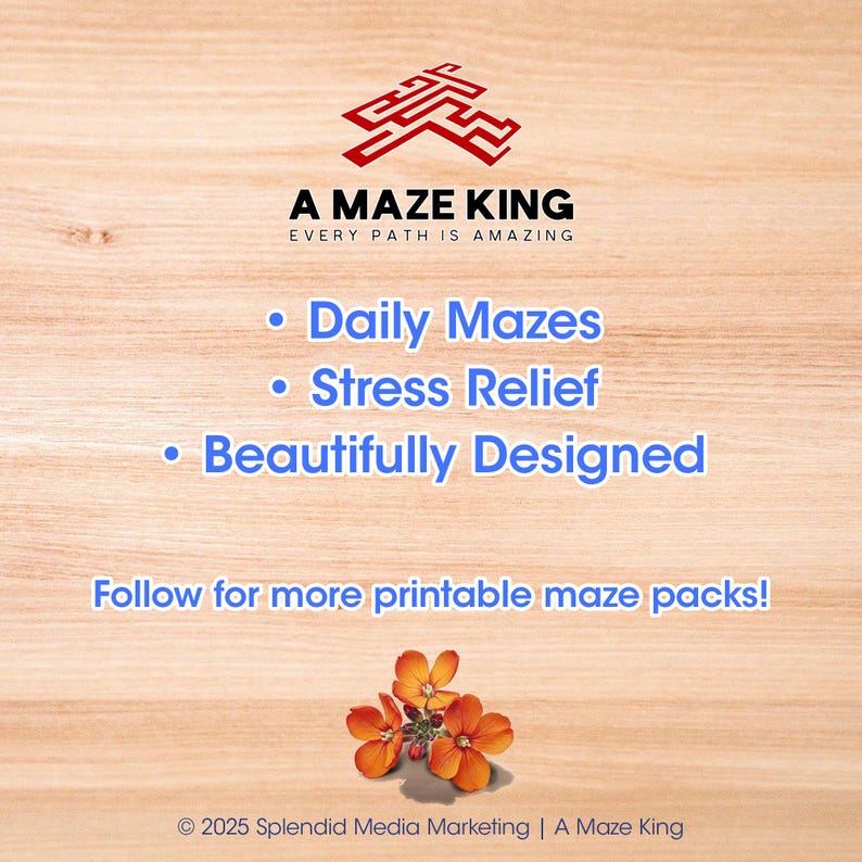2026 Daily Maze Calendar Printable | 365 Unique Maze Puzzles ...