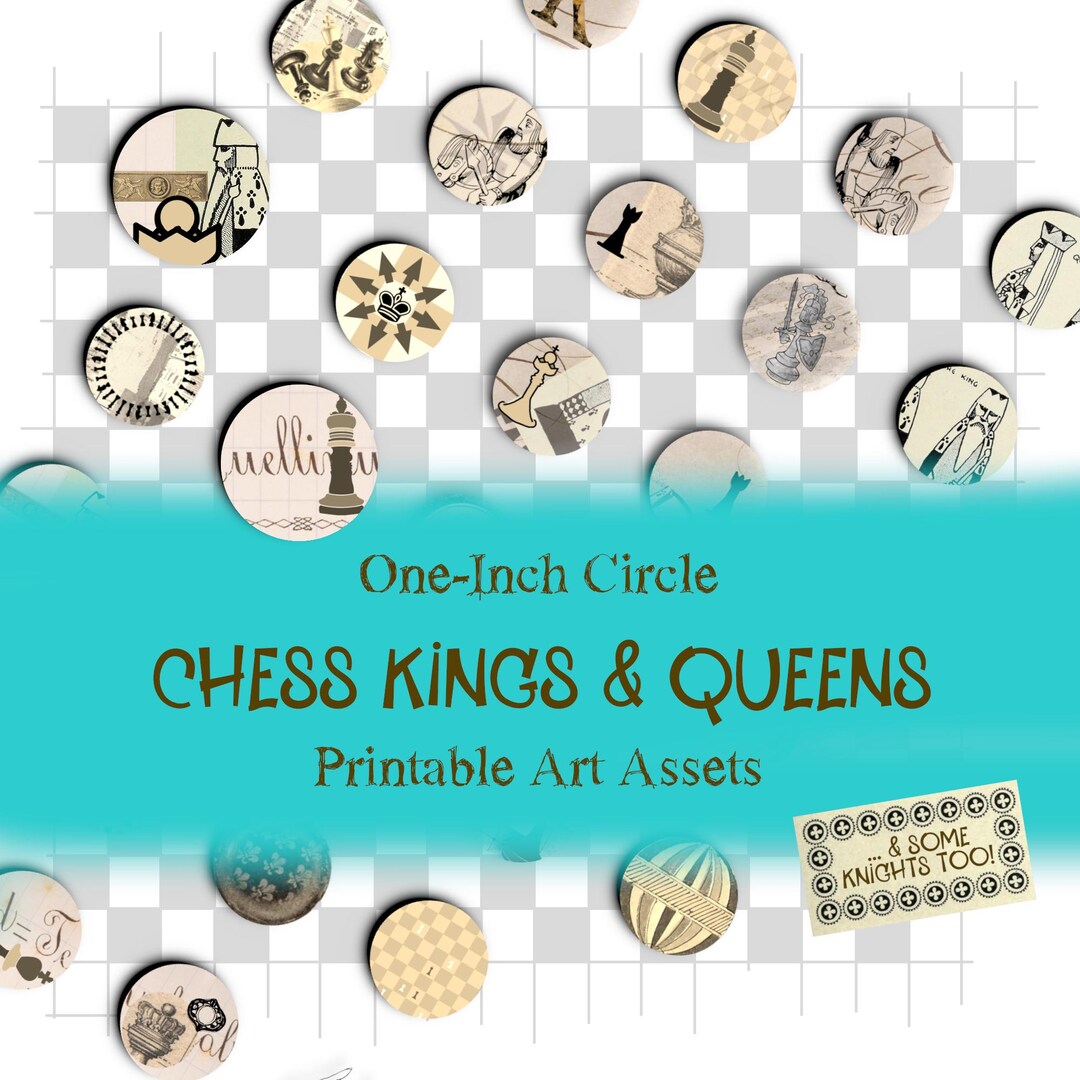 Printable 1" Chess Piece Circles - Bezel Backgrounds - Eclectic Board ...