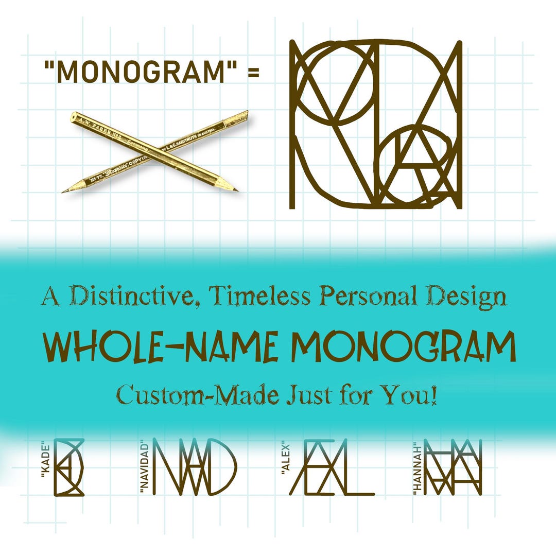 Full Name Monogram Design - Art Deco-style Name Cipher of Your Entire ...