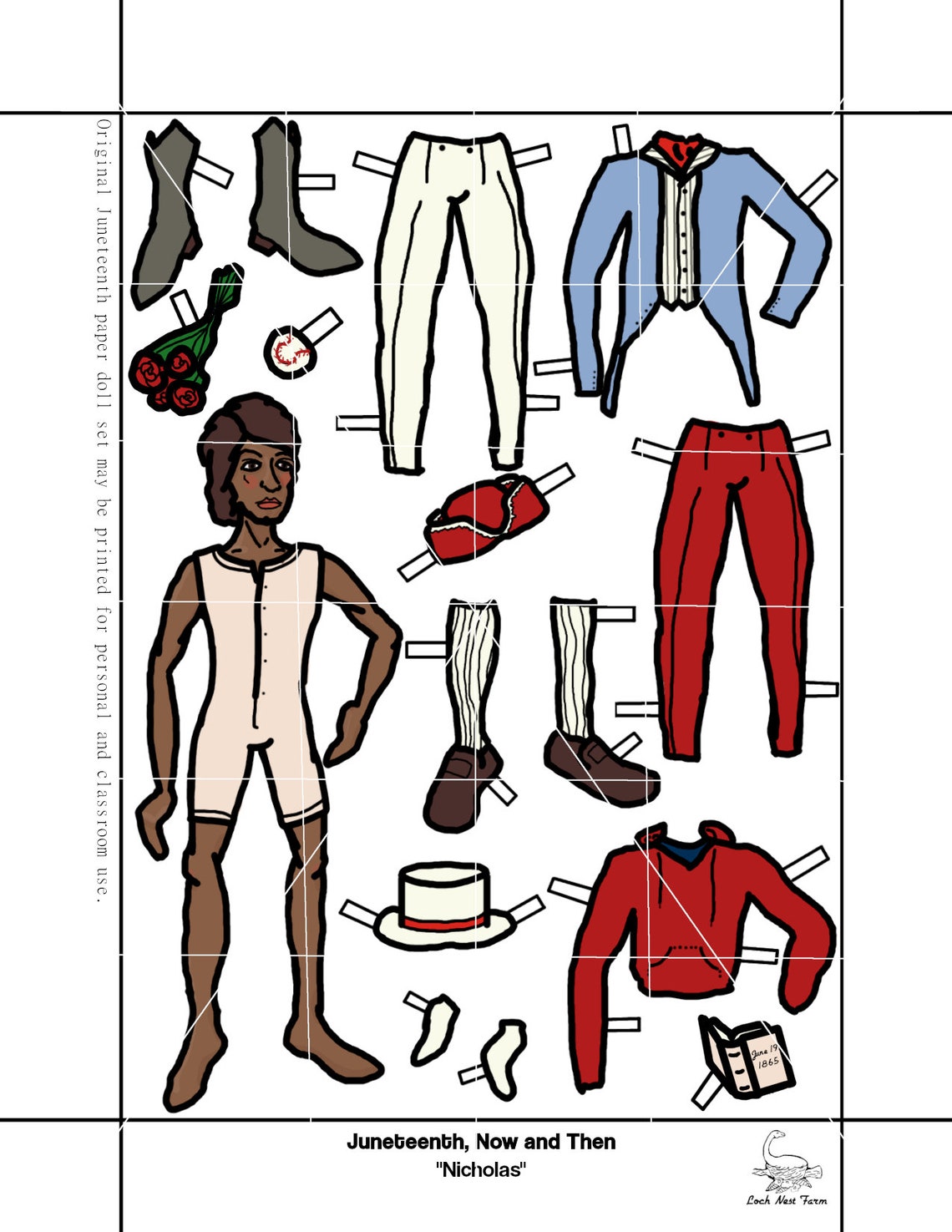 Juneteenth Paper Dolls INSTANT DOWNLOAD Black History Paper Doll Sheets ...