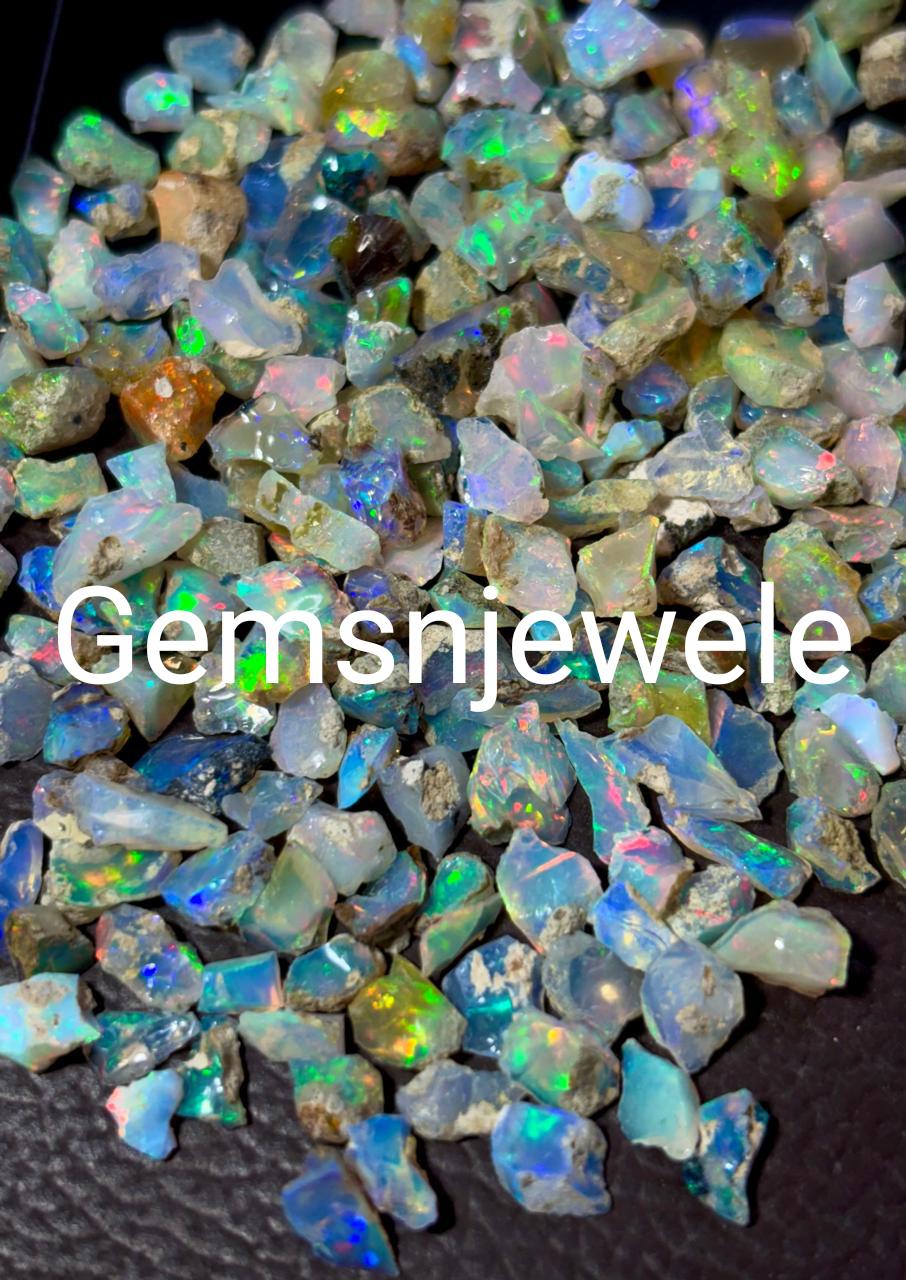200 Pcs Opal Rough,natural Ethiopian Opal Raw,rainbow Fire Opal Size-1 ...