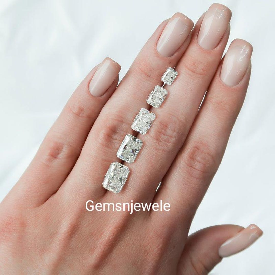 Moissanite Radiant 3x5 Mm to 10x12 Mm Available, Jewellery Use Diamond ...
