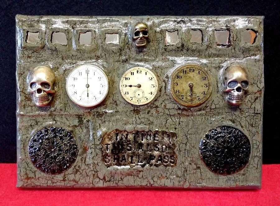 Small Original Abstract Painting Mixed Media Art Gothic Style Artwork ...