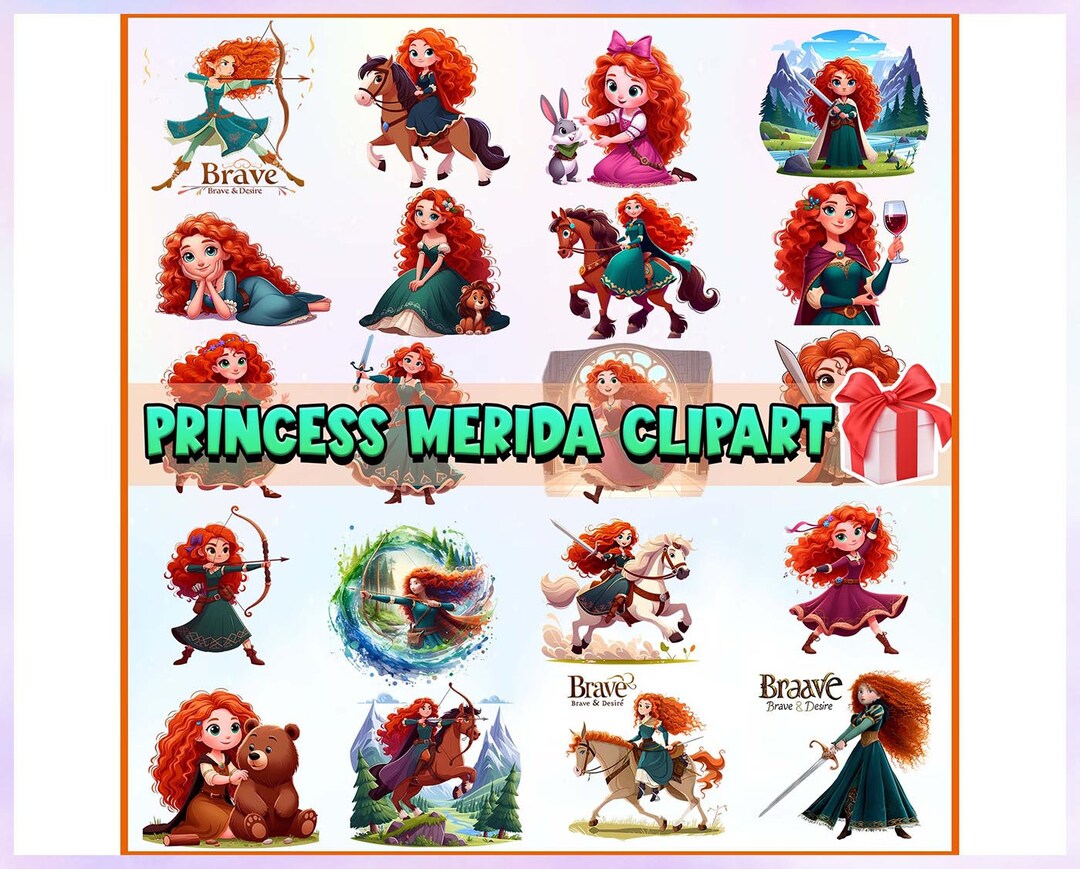 Princess Merida Clipart, Cute Merida Png, Brave Clipart, Instant ...