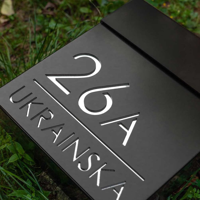 Custom Black Wall-mounted Letterbox - Secure, Lockable, and ...