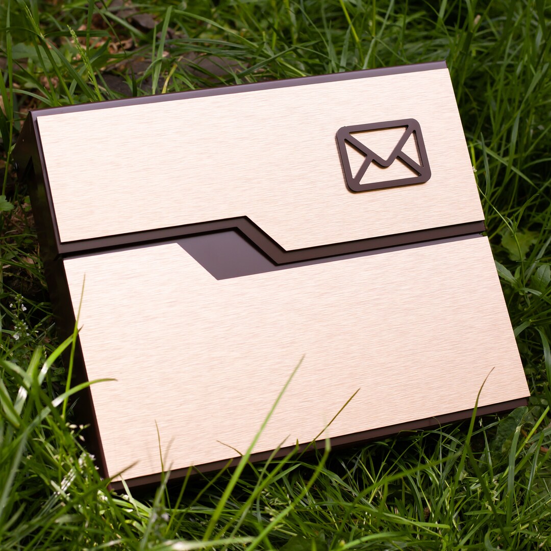 Custom Brown and Bronze Wall-mounted Letterbox - Secure, Lockable, and ...