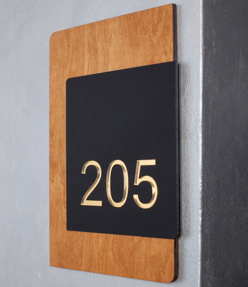 Sign for Hotel Signage Made of Wood & Acrylic, Room Number Sign ...