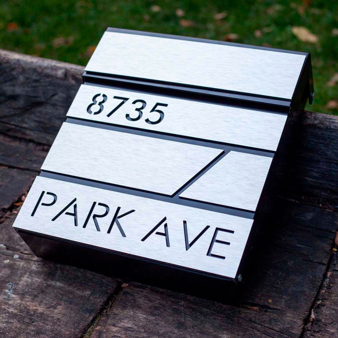 Custom Black and Silver Wall-mounted Letterbox - Secure, Lockable, and ...