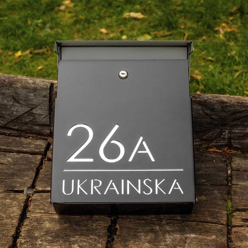 Custom Black Wall-mounted Letterbox - Secure, Lockable, and ...