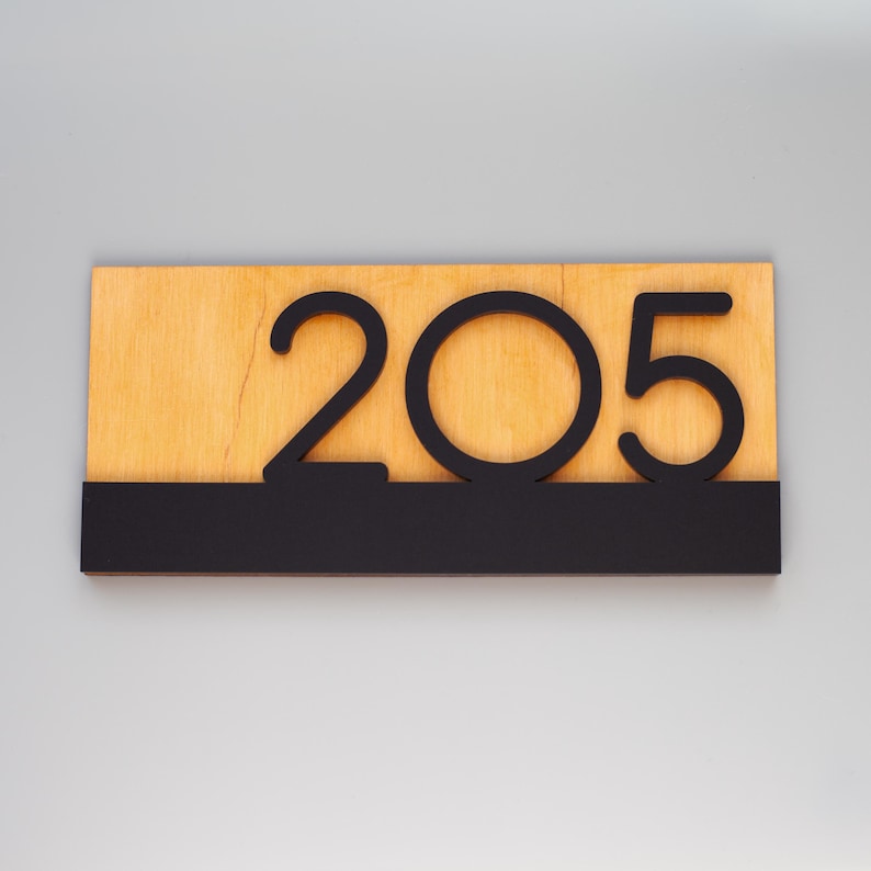 Stylish Acrylic and Wood Door Plaque – Modern Apartment & Hotel Room ...