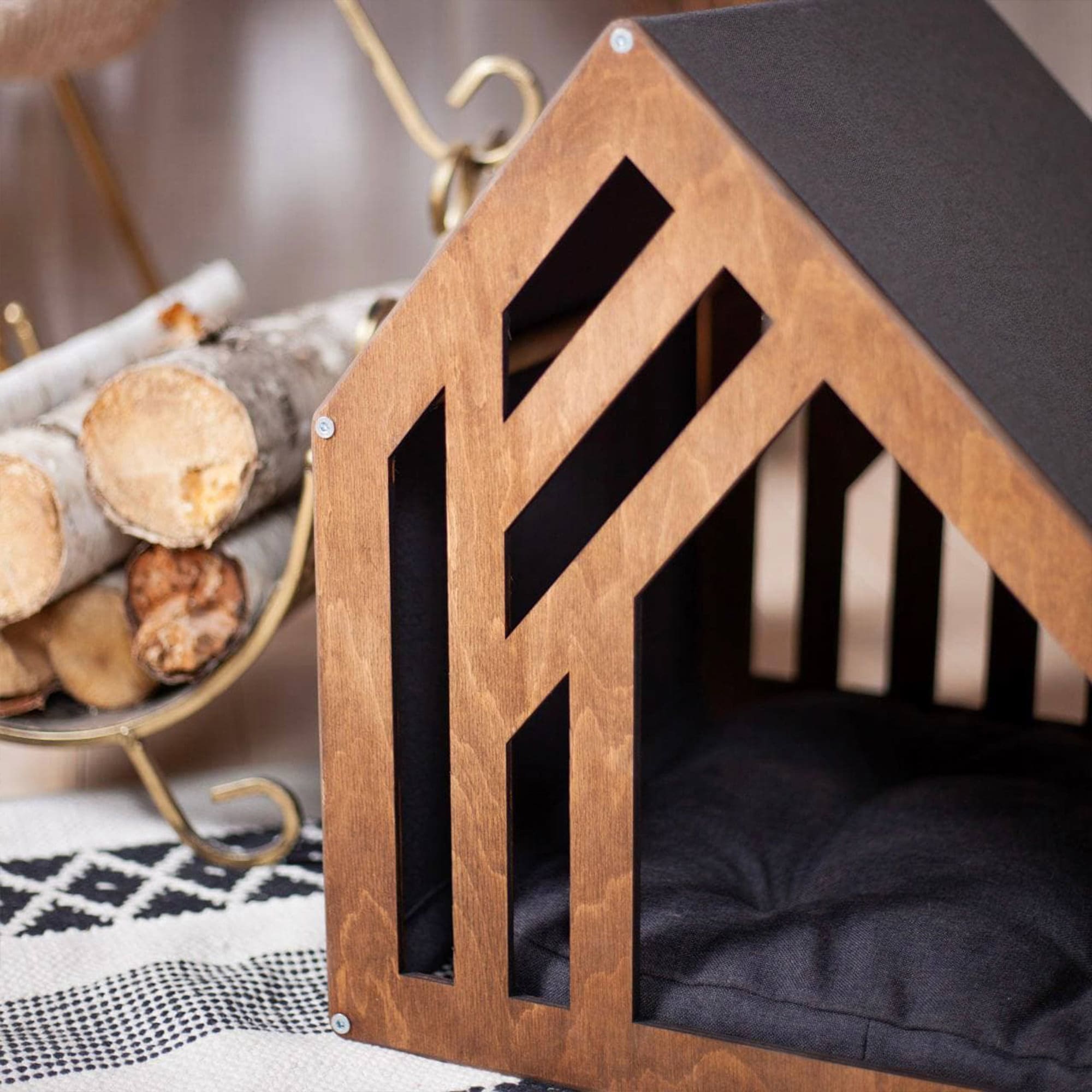Indoor Modern Dog House Wooden Dog House Wood Cat Dog House - Etsy