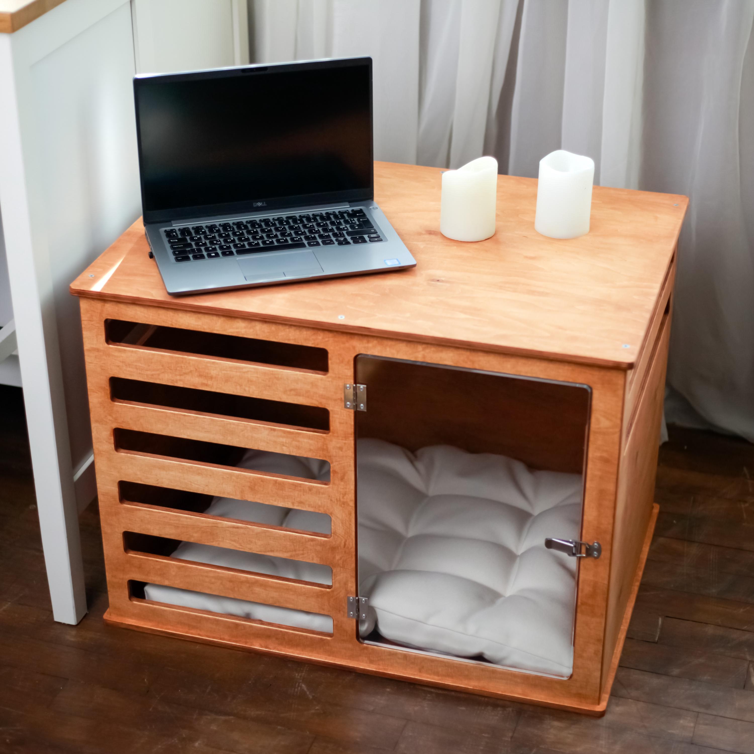 Modern Wooden Dog Crate With Acrylic Door – Pet Furniture for Small ...