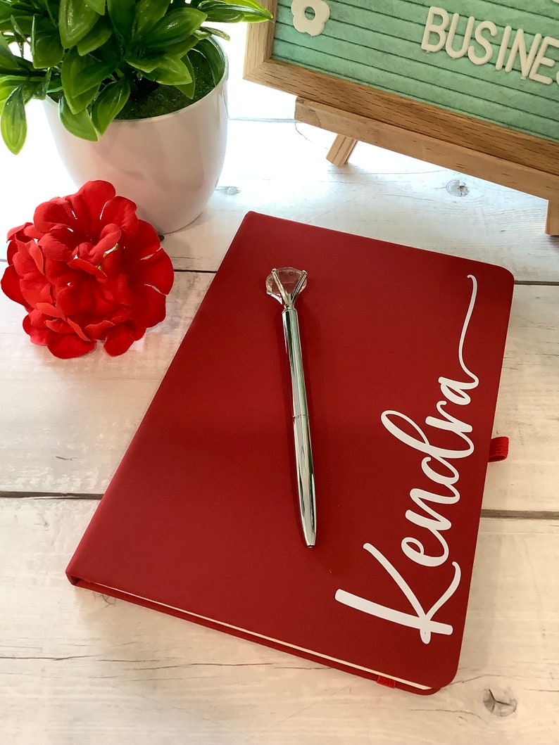 Personalized Journal, Red and White, Notebook, Custom Journal, Custom ...