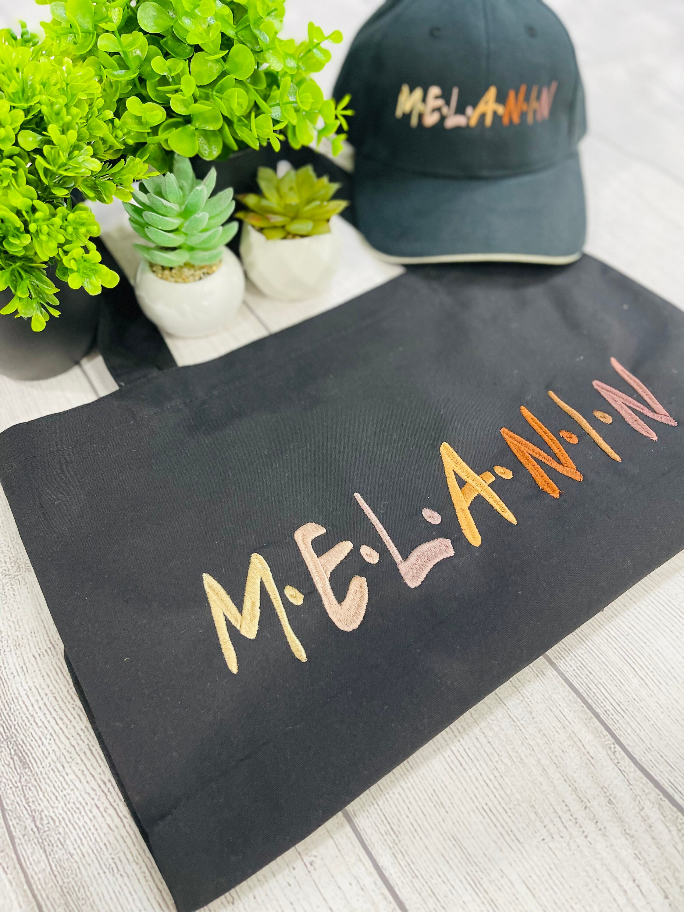 Melanin Embroidered Canvas Tote Bag, Melanin Tote Bag, Melanin ...
