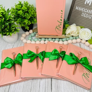 Personalized Journal, Pink and Green, Notebook, Custom Journal, Custom ...