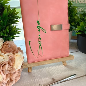 Elegant Personalized Journal, Pink and Green, Notebook, Custom Journal ...