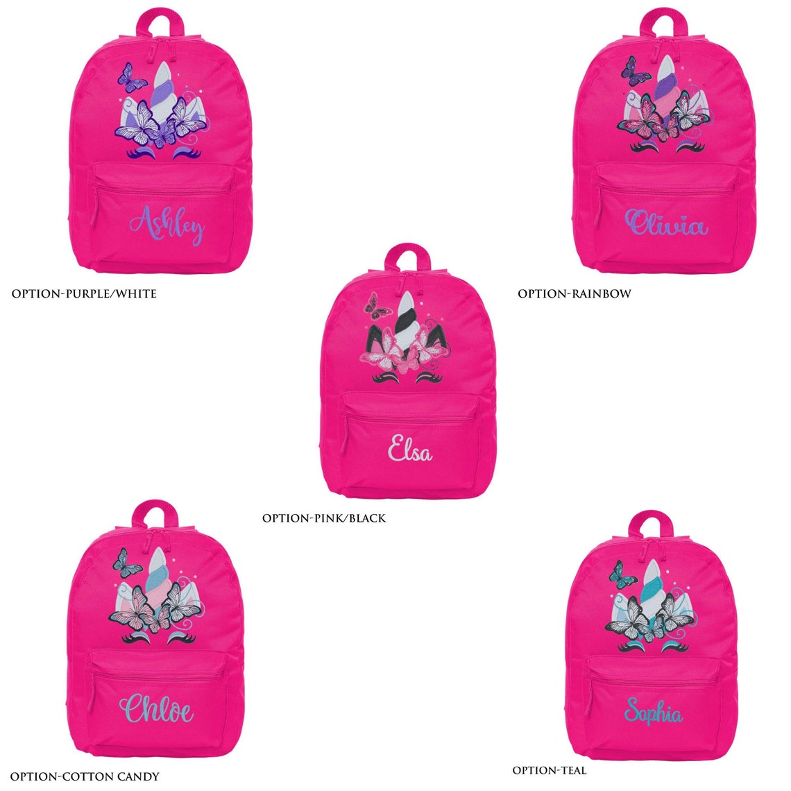 Personalized Girls Backpack Pink Unicorn Backpack Back to - Etsy