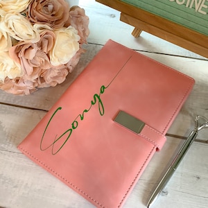 Elegant Personalized Journal, Pink and Green, Notebook, Custom Journal ...