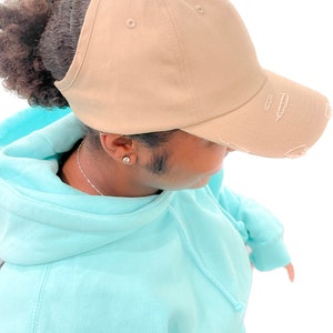 Distressed Ponytail Cap, Satin Lined Cap, Satin Lined Ponytail Caps ...